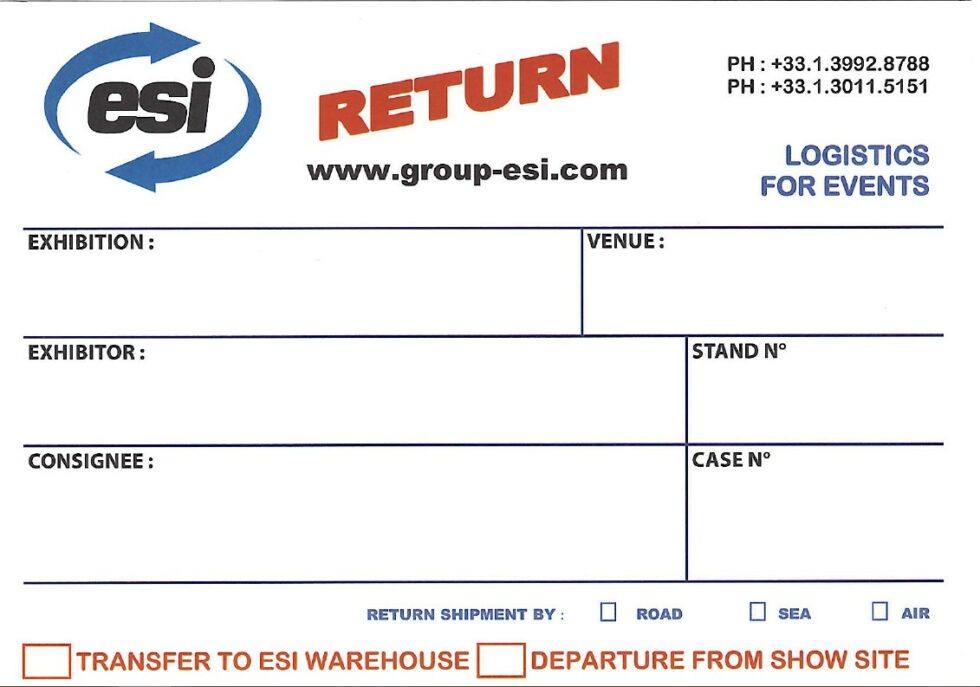 Etiquette retour | Group-esi-plateforme